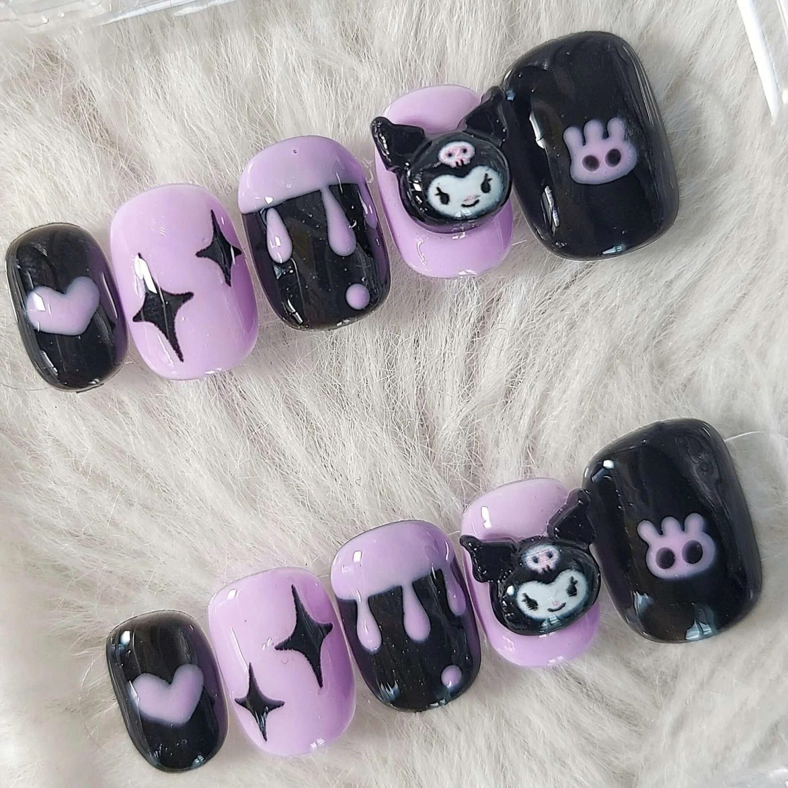Tổng hợp những mẫu nail Kuromi cực xinh cực yêu cho nàng